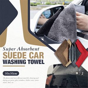 4pcs Super Absorbent Car Drying Towel - Suede Coral Velvet Double-Sided Car Towel, No-Scratch Lint-Free Reusable Thickened Microfiber Dust Cleaner Cloth