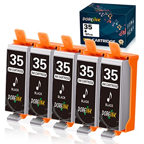 DOREINK Compatible 35 PGI 35 / PGI35 Ink Cartridge Replacement for Canon PGI 35 / PGI35 with Pixma TR150 iP110 iP100 Mini260 Mini320 Printer (5 Pack,Black)