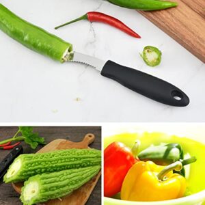 Sihuuu Jalapeno Pepper Corer -Stainless Steel Chili Core Deseeder for Chili,Banana,Bell Peppers,Zucchini,Cucumber(1 Pack)