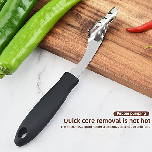 Sihuuu Jalapeno Pepper Corer -Stainless Steel Chili Core Deseeder for Chili,Banana,Bell Peppers,Zucchini,Cucumber(1 Pack)