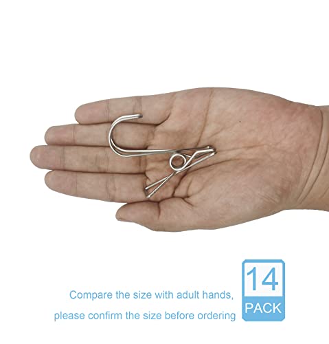 304 Stainless Steel Short Tail Hanger Clip with Hook, Durable Hanging Clips，Heavy Duty Multifunctional Hangers Use for Display Storage Items (12)