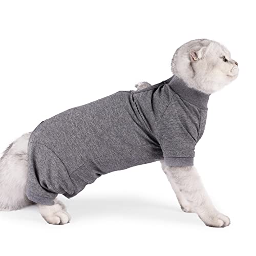 Cat Surgical Recovery Suit Professional for Male Female Dog Abdominal Wounds Cone E-Collar Alternative, Anti-Licking Or Skin Diseases Pet Surgical Recovery Pajama Suit, Soft Fabric Onesies for Cats