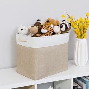 Bidtakay Storage Baskets for Shelves 17x12x15 in Beige Clothes Bins Storage for Closet Set of 2 Large Organization Baskets for Bedroom Blankets Dog Toy Basket Nursery Baby Baskets with Handles