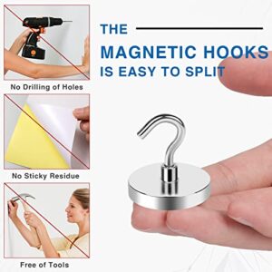 LOVIMAG Magnetic Hooks Heavy Duty, 110 lb Strong Magnetic Hooks for Hanging, Toolbox, Cruise, Office and Kitchen etc- 2 Pack