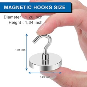 LOVIMAG Magnetic Hooks Heavy Duty, 110 lb Strong Magnetic Hooks for Hanging, Toolbox, Cruise, Office and Kitchen etc- 2 Pack