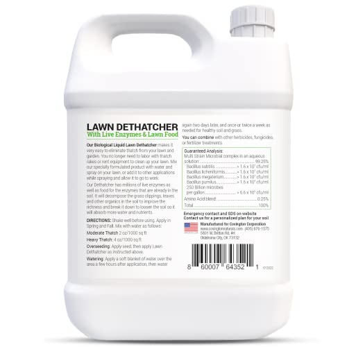 Covington Liquid Lawn Dethatcher, Liquid Aerator Aerating Soil Loosener to Condition Compacted Soil, Humic Grass Thatch Remover Buster, Kid and Pet Safe, 32 Oz