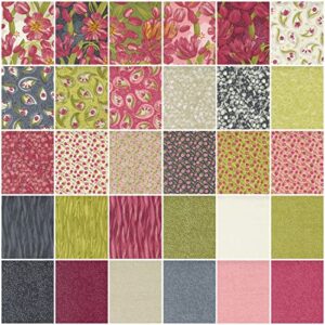 Tulip Tango Charm Pack by Robin Pickens; 42-5" Precut Fabric Quilt Squares