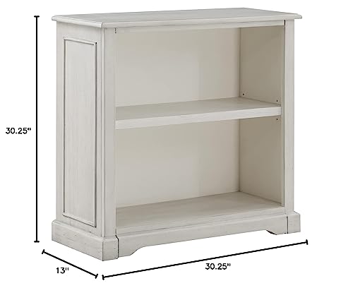 OSP Home Furnishings Country Meadows 2-Shelf Bookcase, Antique White