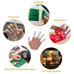 Jawflew Finger Cots, Latex Finger Cots Finger Protector Support Finger Covers Disposable Medium Finger Gloves 100g (Approx.100 PCS) (Medium - Pack of 100)