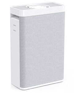 purivortex air purifiers for home large room, cadr 300m³/h with air quality monitoring and washable pre-filter, efficient 99.97% dust, smoke, pet dander, odors and pollen, ozone free