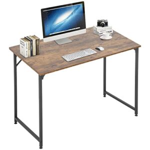 sturdy desk computer desk home office desk small desk multi-function writing table student art modren simple style pc wood and metal desk workstation (39 inch, vintage)