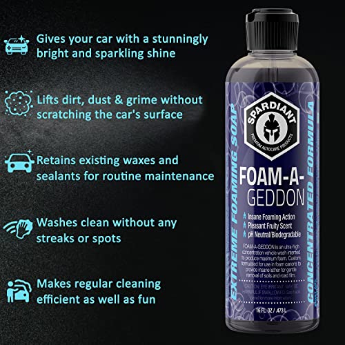 SPARDIANT FOAM-A-GEDDON Foaming Car Wash – pH Neutral Foam Car Cleaning Shampoo Soap –Sealant & Wax Friendly Car Cleaner Liquid – Car Protection Body Wash - Car Care Products