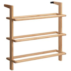 ALIMORDEN Wooden Shoe Storage Rack, Independent Standing Shoe Rack, Natural