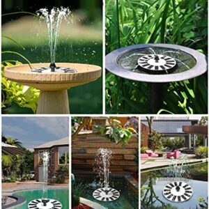 ZOLOCHEL Solar Fountain Pump Upgraded 100% Glass Covered, Outdoor Solar Powered Bird Bath Water Fountains with 8 Nozzles & 4 Fixers for Garden, Pond, Pool, Fish Tank Decoration - No Battery Needed