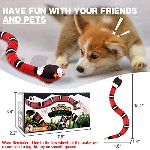 BNLLD Cat Interactive Toys Squeaky Toys for Dogs Cat Pet Toys Snake Electric Infrared Induction Snake Gag Toy, USB Rechargeable Realistic Simulation Smart Sensing RC Snake Tricky Joke Toy