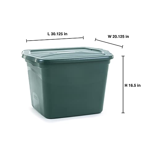 Rubbermaid ECOSense Storage Containers with Lids, Durable and Reusable Stackable Storage Bins for Garage or Home Organization, Made From Recycled Materials, 29 Gal - 5 Pack