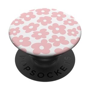 aesthetic pink flowers retro daisy popsockets standard popgrip