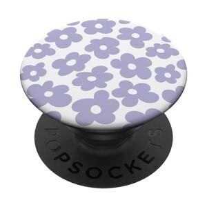 aesthetic lilac light purple flowers retro daisy popsockets standard popgrip