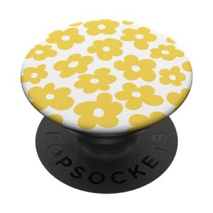 aesthetic yellow flowers retro daisy popsockets standard popgrip