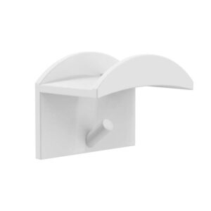 EZB Adhesive Hat Hooks for Wall - Floating, Hidden, Double Hook Hat Mounts for Fitted & Snapback Hats (4 Pack, Pearl White)