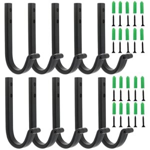 hananona 10 pcs coat hooks, wrought iron hooks, heavy duty wall mounted hooks, hangers for keys, coats, robe, bags, home, kitchen (10, black)