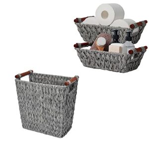 granny says bundle of 1-pack woven wastebasket for organizing & 2-pack woven storage baskets for bathroom