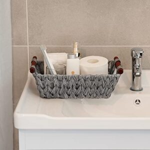 GRANNY SAYS Bundle of 1-Pack Woven Wastebasket for Organizing & 2-Pack Woven Storage Baskets for Bathroom