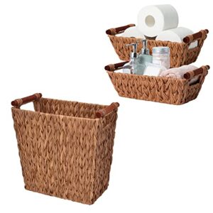 granny says bundle of 1-pack woven wastebasket for organizing & 2-pack woven storage baskets for bathroom