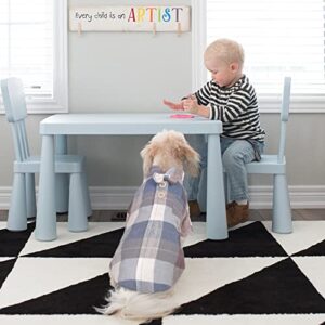 Dog Shirt, Plaid Dog Clothes Boy Girl Outfit with Bow Tie, Casual Cozy Cat Shirt Clothes Tee, Breathable Pet Apparel Polo Puppy T-Shirt, Spring Fashion Coat for Small Medium Dogs, M