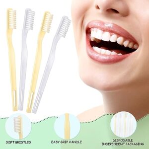 Gandeer 200 Pcs Disposable Toothbrushes Individually Wrapped Single Use Toothbrush Travel Toothbrushes Bulk Soft Bristle Adult Toothbrush Manual Tooth Brush for Women Men Hotels, 2 Colors