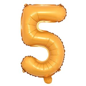 16" inch single orange alphabet letter number balloons aluminum hanging foil film balloon wedding birthday party decoration banner air mylar balloons (16 inch orange 5)