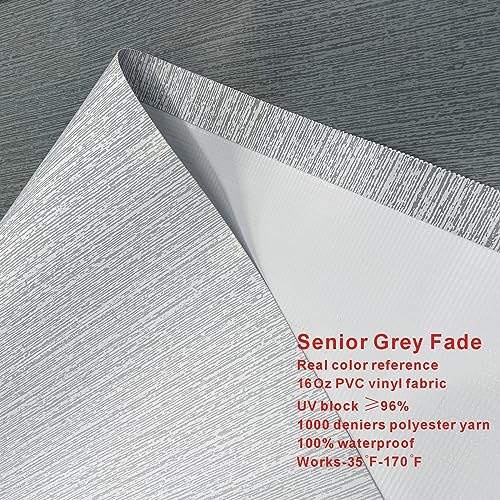 Dulepax RV Awning Fabric Replacement(16'2" Fabric) Heavy Duty 16 oz Vinyl Fabric -Camper Awning Replacement Universal Replacement RV Awnings for All Awning Brands-Senior Fade Grey