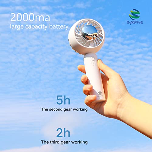 SYXYYYS Handheld Fan,Portable Fan,Handheld Cool Fan, semiconductor cooled, Mini Hand Held Fan, battery-powered rechargeable fan, ideal for office/outdoor/home