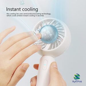 SYXYYYS Handheld Fan,Portable Fan,Handheld Cool Fan, semiconductor cooled, Mini Hand Held Fan, battery-powered rechargeable fan, ideal for office/outdoor/home