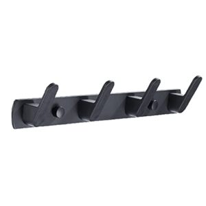 coat hooks wall mounted, heavy duty coat rack wall mount , wall hooks for hanging coats hat bags, matte black (4 hooks)