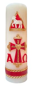 angelitos de mexico alpha omega sheep catholic paschal candle handmade artisanal cirio