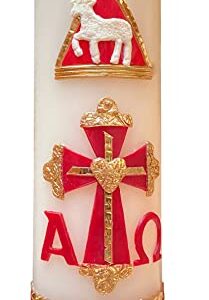 Angelitos de Mexico Alpha Omega Sheep Catholic Paschal Candle Handmade Artisanal Cirio