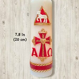 Angelitos de Mexico Alpha Omega Sheep Catholic Paschal Candle Handmade Artisanal Cirio