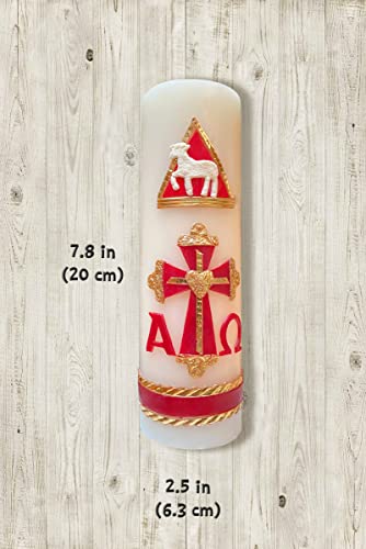 Angelitos de Mexico Alpha Omega Sheep Catholic Paschal Candle Handmade Artisanal Cirio