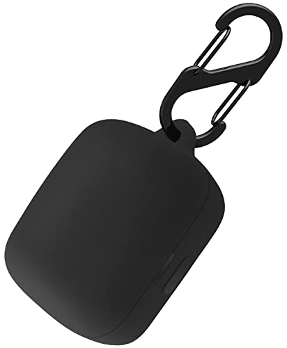 Geiomoo Silicone Case Compatible with Sony LinkBuds WF-L900, Protective Cover with Carabiner (Black)