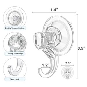 VIS'V 2 Pcs Small Suction Cup Hooks with 2 Pcs Large Suction Cup Hooks