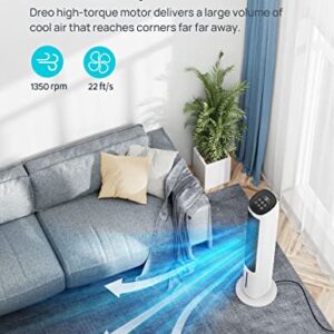 Dreo Evaporative Air Cooler, 40” Cooling Fan with 80° Oscillating, Humidifying, Removable Water Tank, Remote Control, 3 Speeds, 7H Timer, Personal Swamp Cooler, ‎White Cream, Large, DR-HEC001-W2