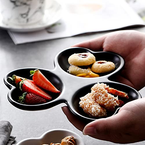 UPKOCH Jewelry Display Box Ceramic Heart Shaped Salad Plate Food Candy Dessert Platter Porcelain 3- Section Tray for Dried Fruits Nuts Candies Black Heart Shaped Cupcake Pan