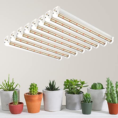 GYTF T5 Grow Lights, 408 LED-Bulb White Full Spectrum High PPFD Plant Light Strips for Indoor Plants Growing, Greenhouse, Seeds Starting, Succulents, Expandable Design (8x10W, 400W Equivalent)