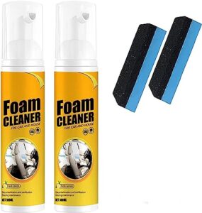 nhiklata 2pcs car foam cleaner spray, powerful stain removal kit, multifunctional for house kitchen (100ml)