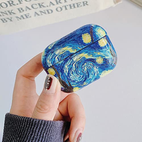 Hemobllo Case Cover Compatible with AirPods Pro, The Starry Night Cover Hard Case Shockproof Earphone Case Accessories for Earbuds Charging Case