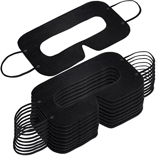 200 Pcs Disposable VR Face Mask Breathable Cover Eye Mask for VR Nonwoven Fabric Sanitary VR Mask, VR Eye Cover Pad (Black)