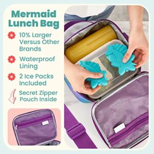 OMBU Mermaid Girls Lunch Box Kids Lunch Box - Kids Lunch Bag Kids Insulated Lunch Bag for Kids - Lunch Box for Girls - Lunch Boxes for Kids Kid Lunch Box Toddler Lunch Box for Daycare Kids Lunchbox