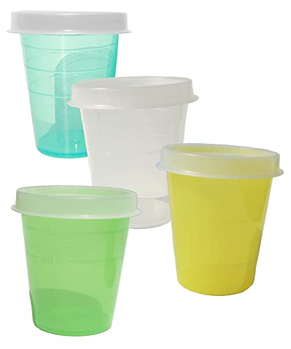 Tupperware Minis Midgets Storage Containers Set of 4 Yellow Teal Clear Green