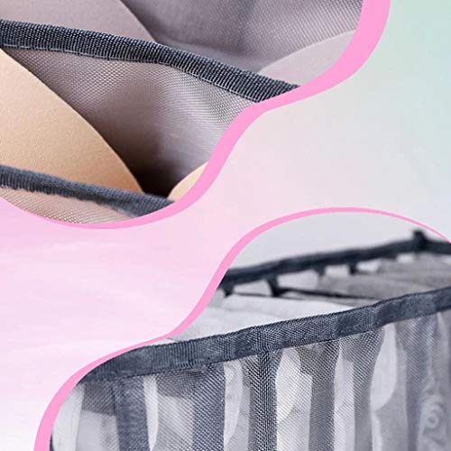 Narvei Underwear Drawer Organizer 1 Pc Foldable Closet Clothes Dividers Boxes Includes 7/11 Cell Collapsible Closet Compartments Storage Box for Bras Socks Underpants Panties and Ties (Black-11)